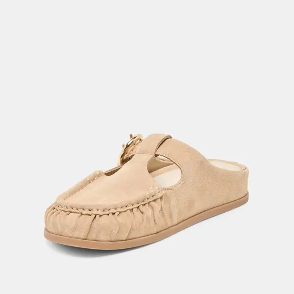 DOLCEVITA Jeanne Suede Flats With Buckle Detail