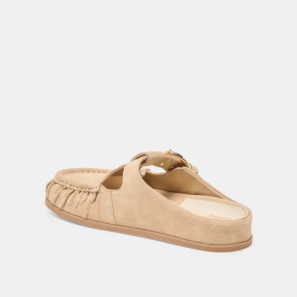 DOLCEVITA Jeanne Suede Flats With Buckle Detail