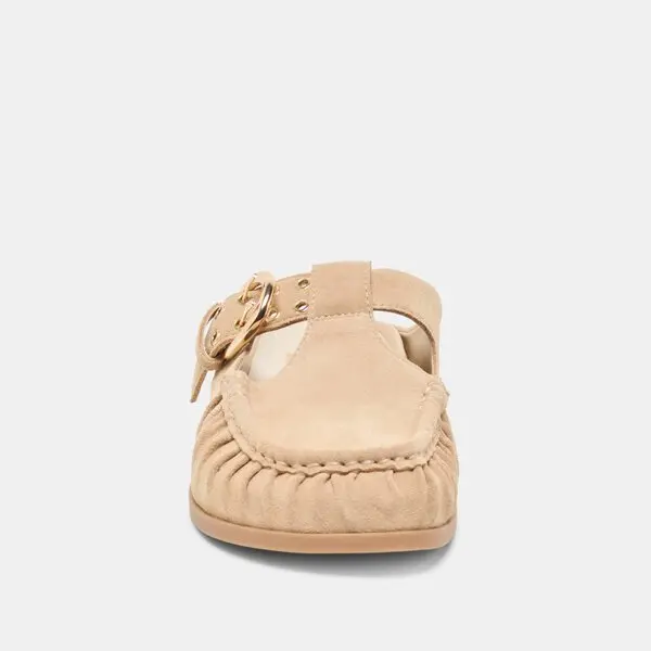 DOLCEVITA Jeanne Suede Flats With Buckle Detail
