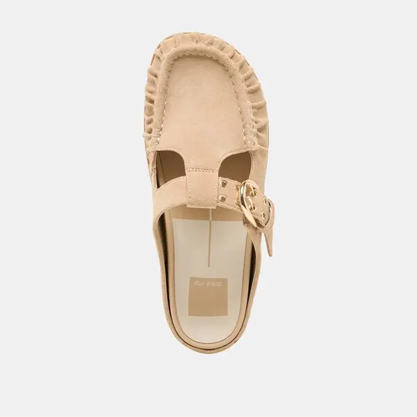 DOLCEVITA Jeanne Suede Flats With Buckle Detail