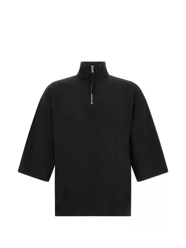 THOM KROM Half-zip Short Sleeve Sweatshirt