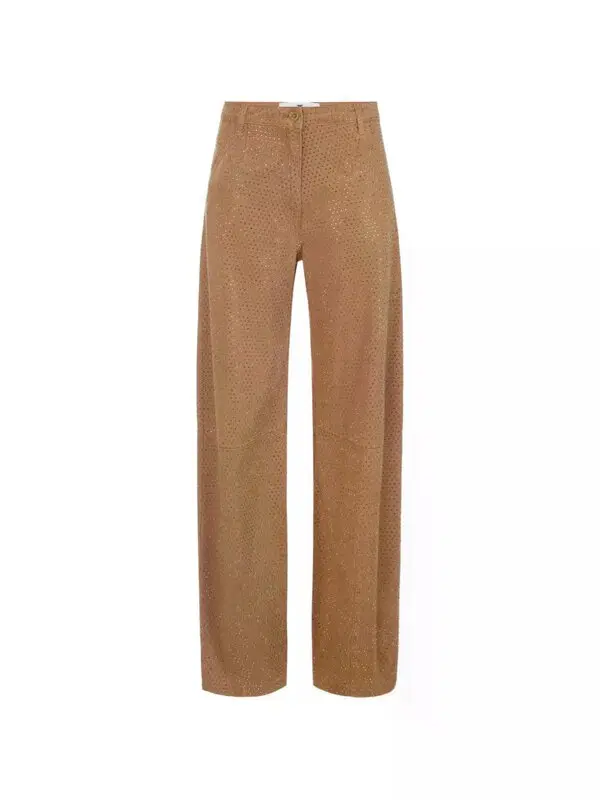 Elisabetta Franchi Rhinestone Embellished Balloon Denim Jeans - Brown