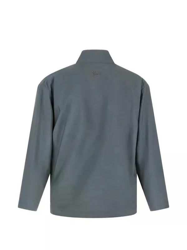 Kenzo Wrap-closure Jacket With V-neck And Long Sleeves