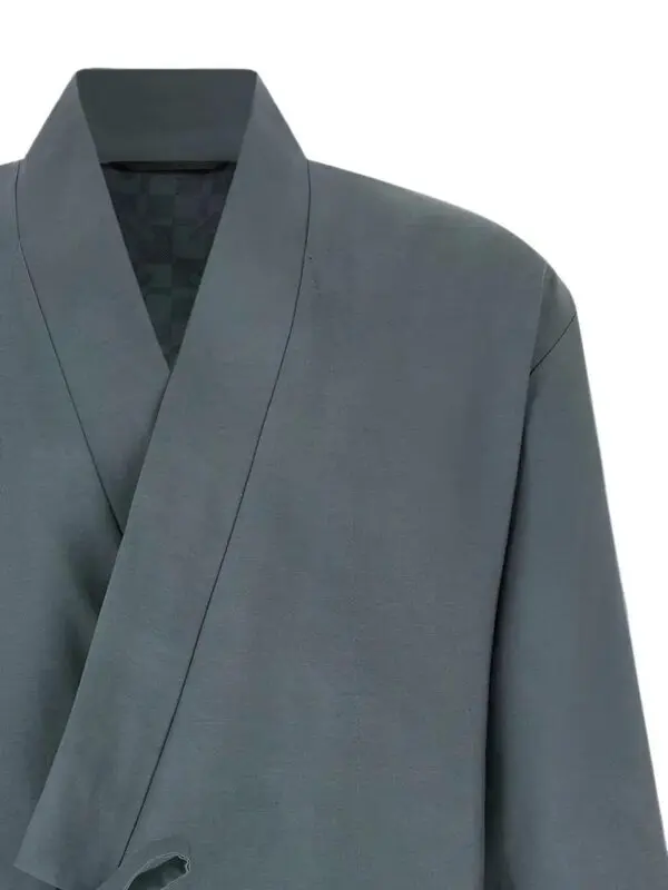 Kenzo Wrap-closure Jacket With V-neck And Long Sleeves