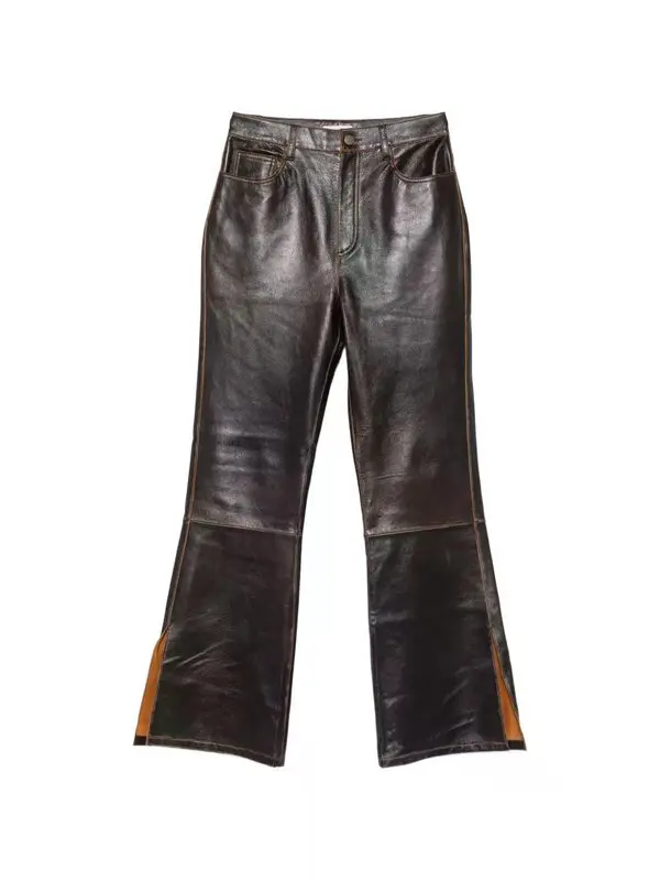 Sandro Split-hem Leather Trousers