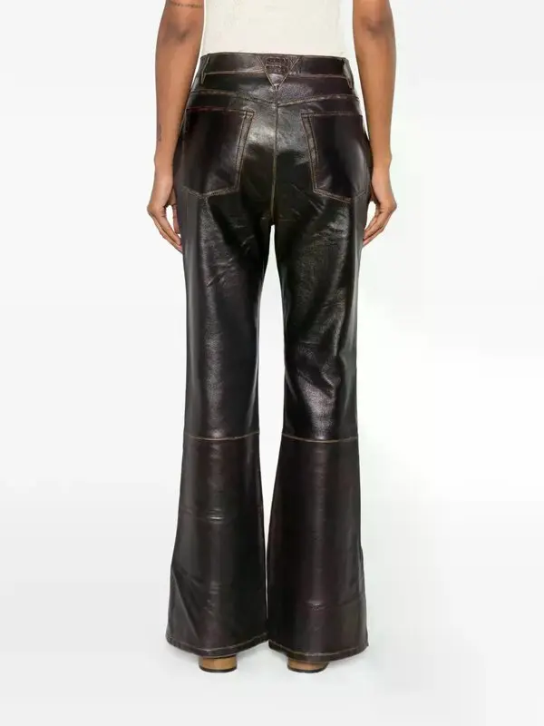 Sandro Split-hem Leather Trousers