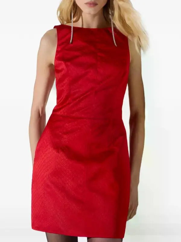 Elisabetta Franchi Taffeta Mini Dress With Fish Scale Pattern