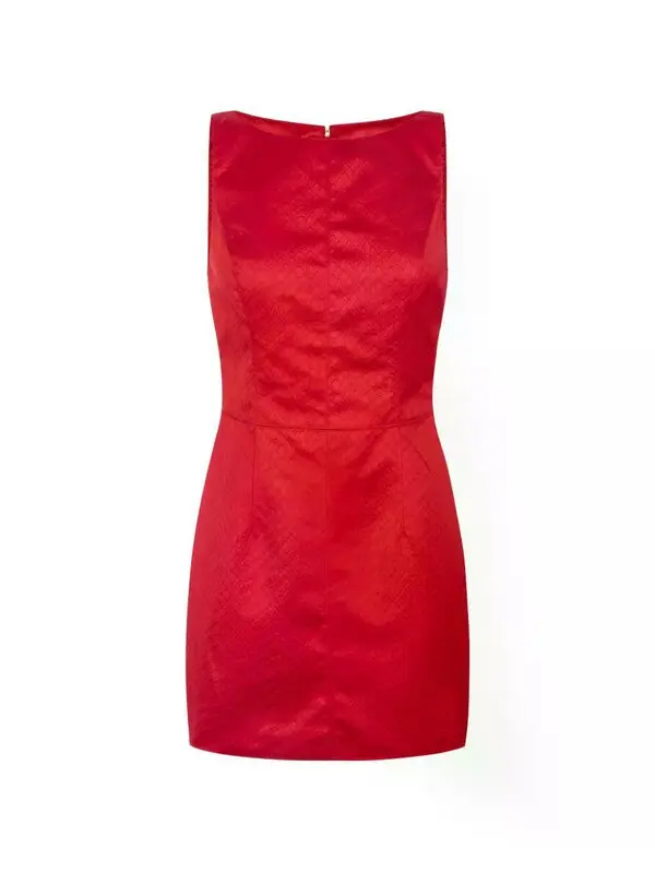 Elisabetta Franchi Taffeta Mini Dress With Fish Scale Pattern - Red