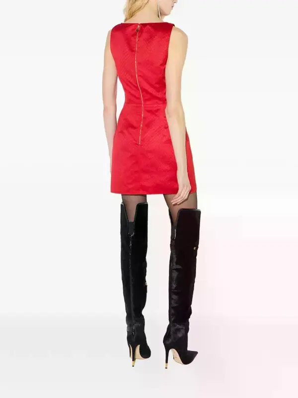 Elisabetta Franchi Taffeta Mini Dress With Fish Scale Pattern - Red