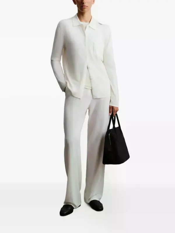 12 STOREEZ Merino-cashmere Patch-pocket Shirt - White