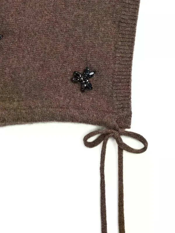 Simone Rocha Crystal-embellished Bonnet - Brown