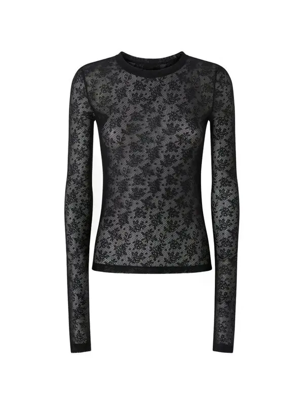 Pinko Floral Lace Long-sleeve Top