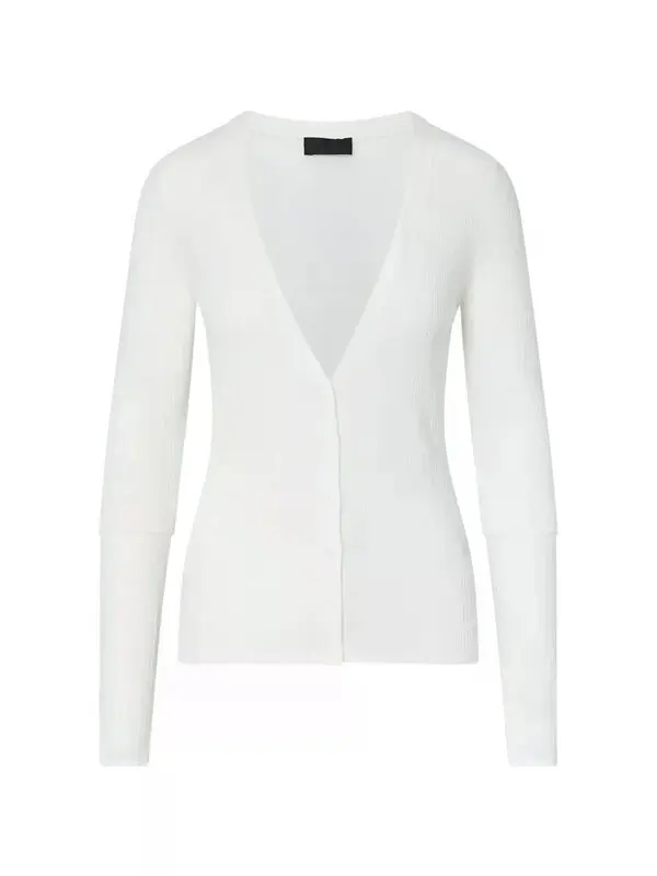 Liu Jo Pure Wool V-neck Cardigan With Punched Detailing