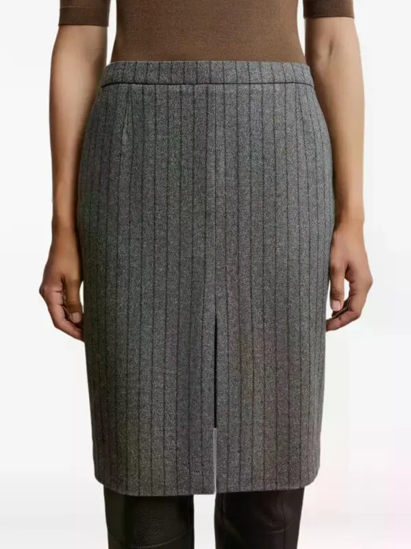 12 STOREEZ Pinstripe Front Slit Skirt