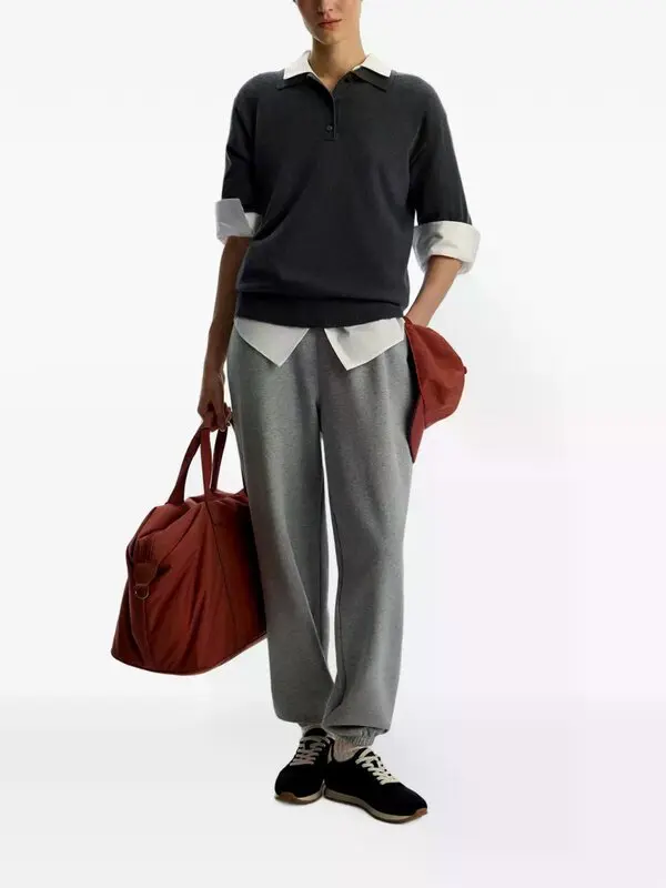 12 STOREEZ Short-sleeve Fine Knit Polo Top