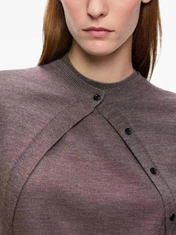 Pinko Asymmetric-fastening Wool Sweater - Brown