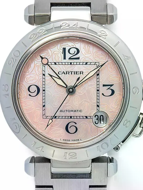 Cartier Pasha 35mm Stainless Steel Watch With Mother-of-pearl Dial - Pink