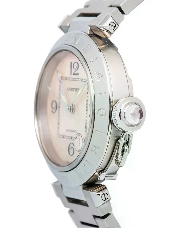 Cartier Pasha 35mm Stainless Steel Watch With Mother-of-pearl Dial