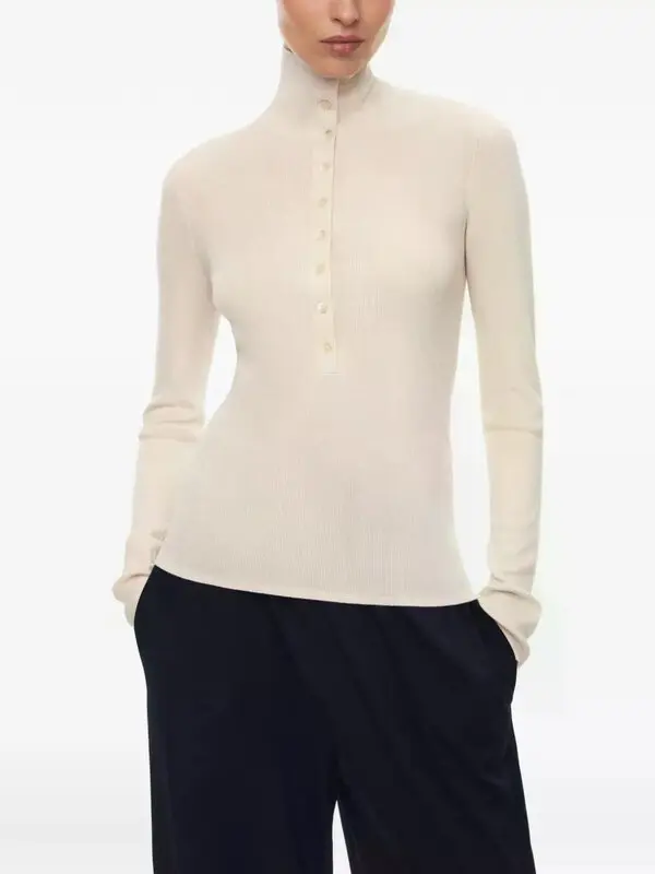 12 STOREEZ Ribbed Knit High Neck Sweater
