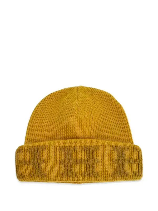 Hermès H-logo Knit Beanie Hat - Yellow