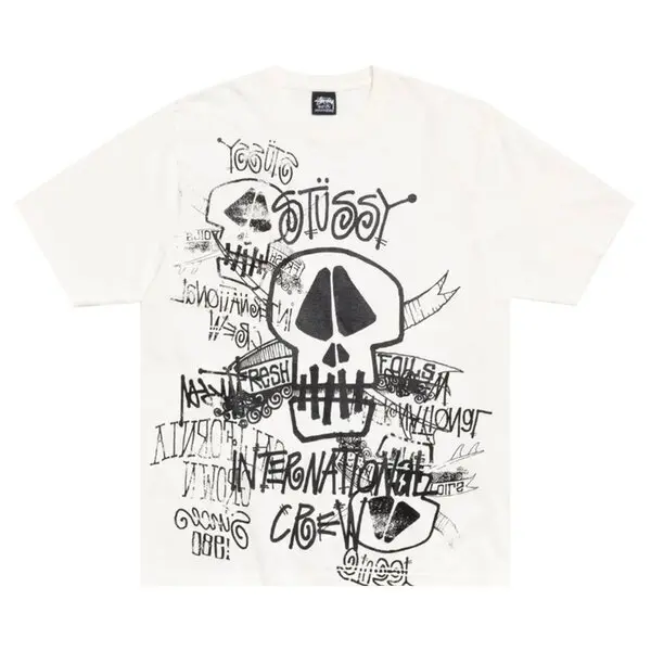 StÜssy Skulls Pigment Dyed Tee 'natural