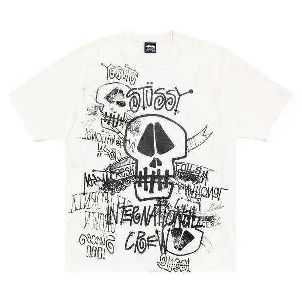 StÜssy Skull Graphic T-shirt - Cream
