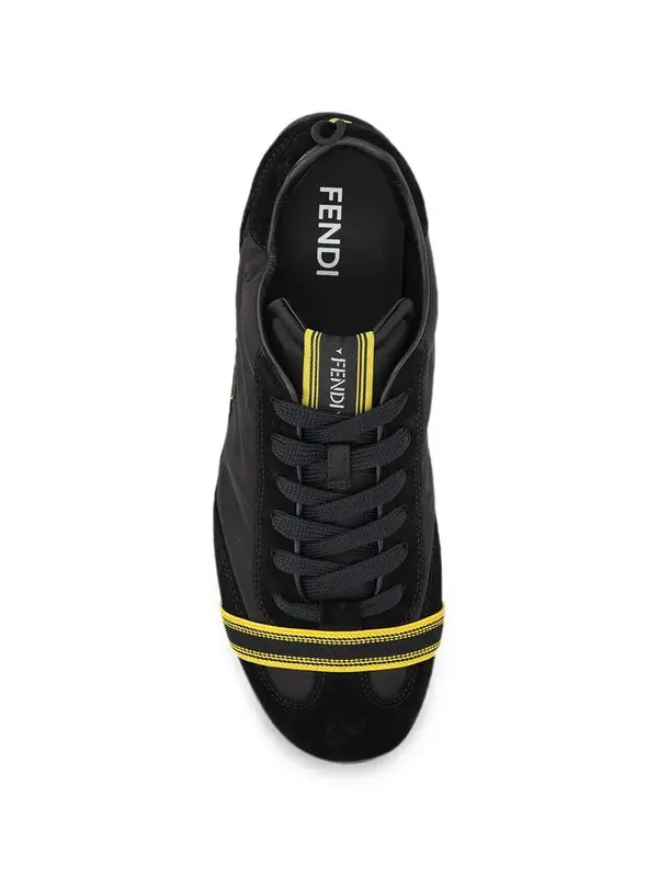 Fendi Suede And Fabric Low Top Sneakers