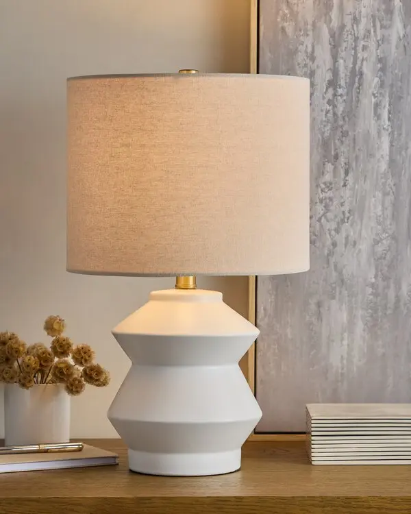 Quince Geometric Ceramic Table Lamp
