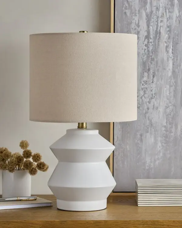 Quince Geometric Ceramic Table Lamp