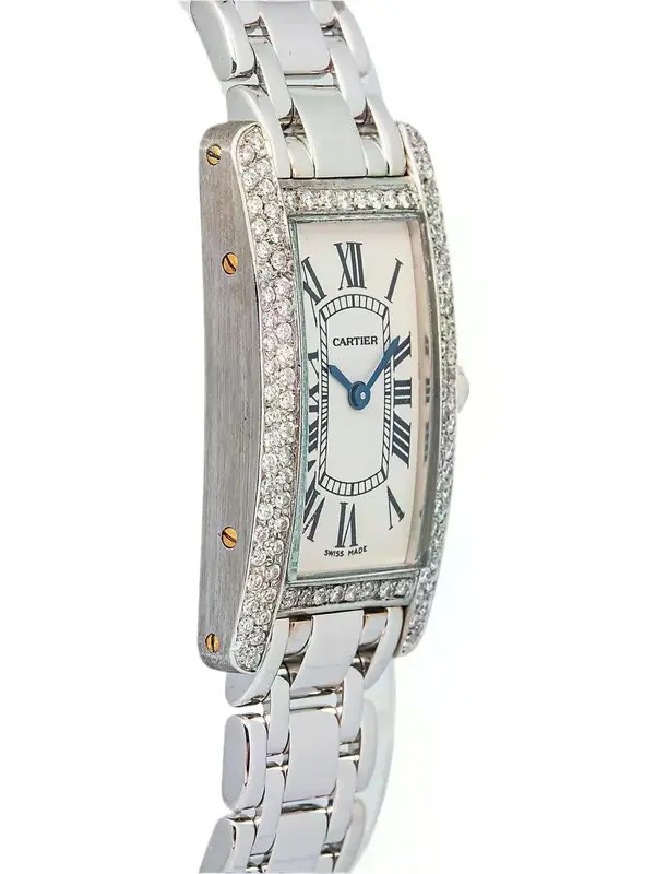 Cartier Tank Américaine Diamond Bezel Stainless Steel Watch
