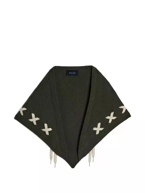 Simone Rocha Khaki Knitted Neck Scarf
