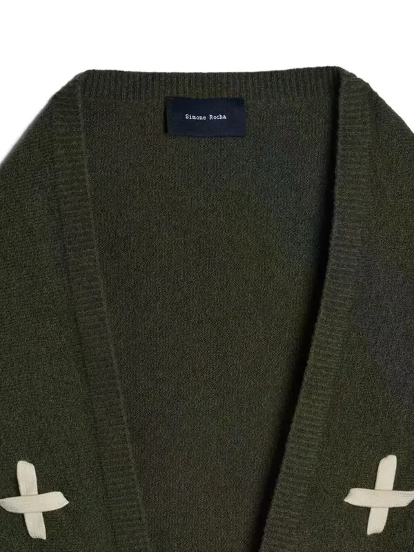 Simone Rocha Khaki Knitted Neck Scarf