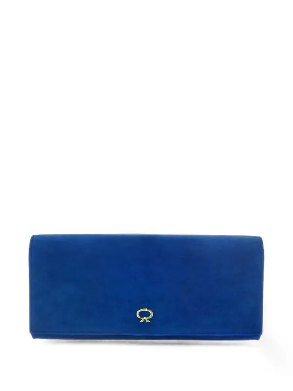 GIANVITO ROSSI Monica Suede Clutch Bag - Blue