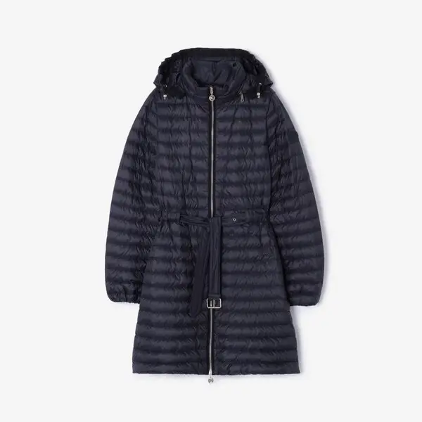 Burberry Nylon Amberley Puffer Coat - Navy