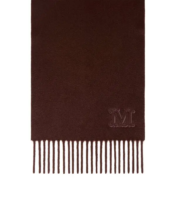 Max Mara Cashmere Monogram Scarf - Burgundy