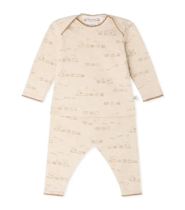 Bonpoint Cotton Train Print Pyjama Set
