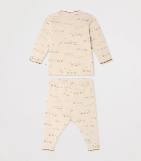 Bonpoint Cotton Train Print Pyjama Set