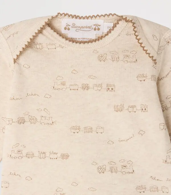 Bonpoint Cotton Train Print Pyjama Set
