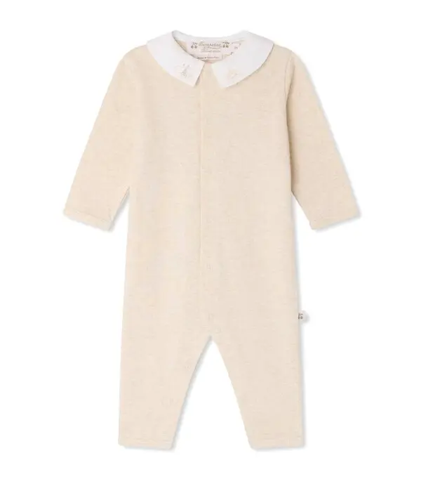 Bonpoint Cotton Embroidered Collar Playsuit