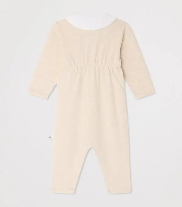 Bonpoint Cotton Embroidered Collar Playsuit