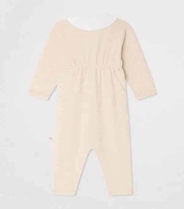 Bonpoint Cotton Playsuit With Embroidered Collar