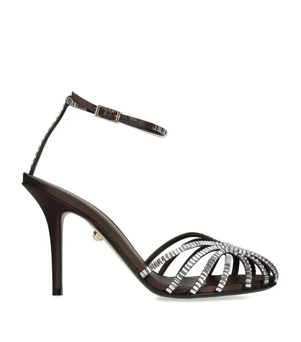 ALEVI MILANO Satin Penelope Xtal Heeled Sandals 95