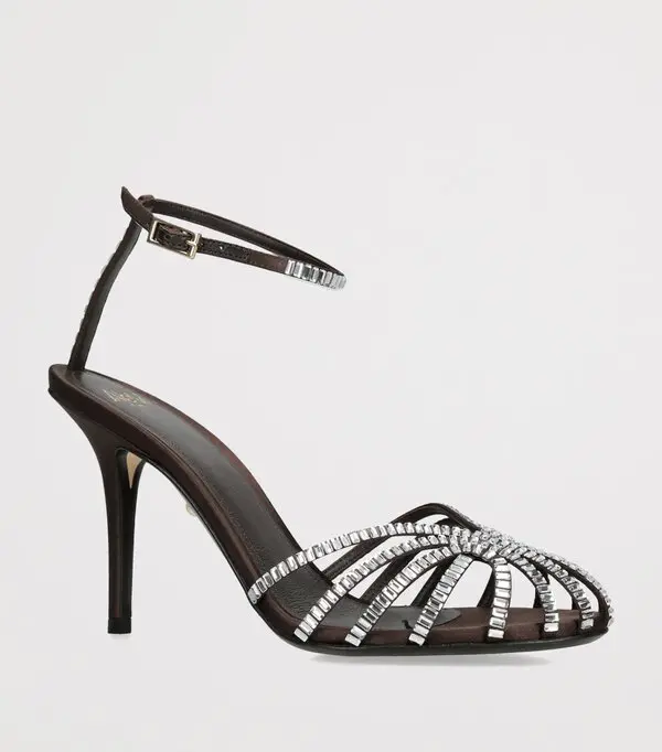 ALEVI MILANO Satin Penelope Xtal Heeled Sandals 95