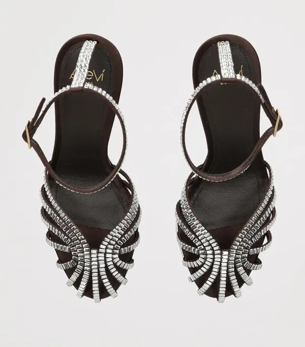ALEVI MILANO Satin Penelope Xtal Heeled Sandals 95