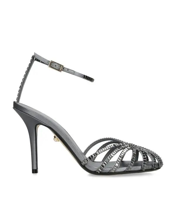 ALEVI MILANO Satin Penelope Xtal Heeled Sandals 95