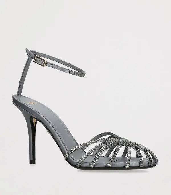 ALEVI MILANO Satin Penelope Xtal Heeled Sandals 95
