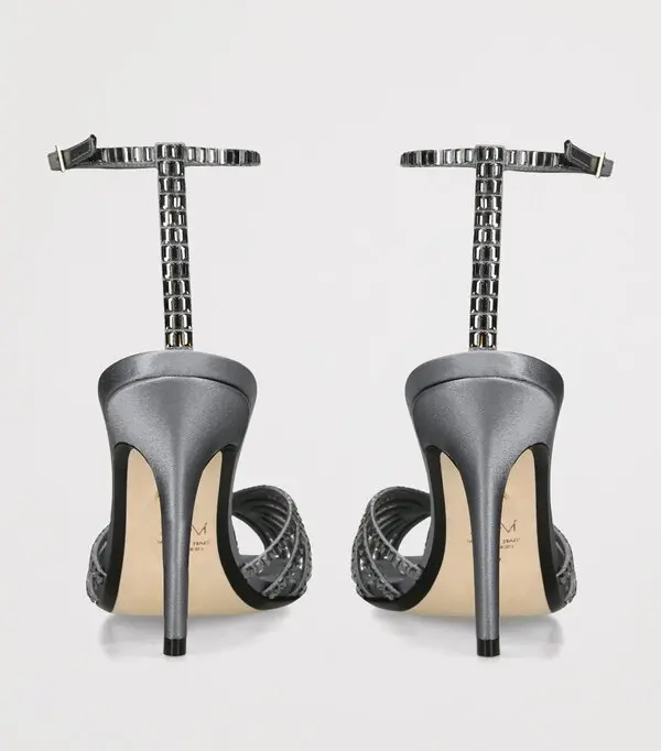 ALEVI MILANO Satin Penelope Xtal Heeled Sandals 95