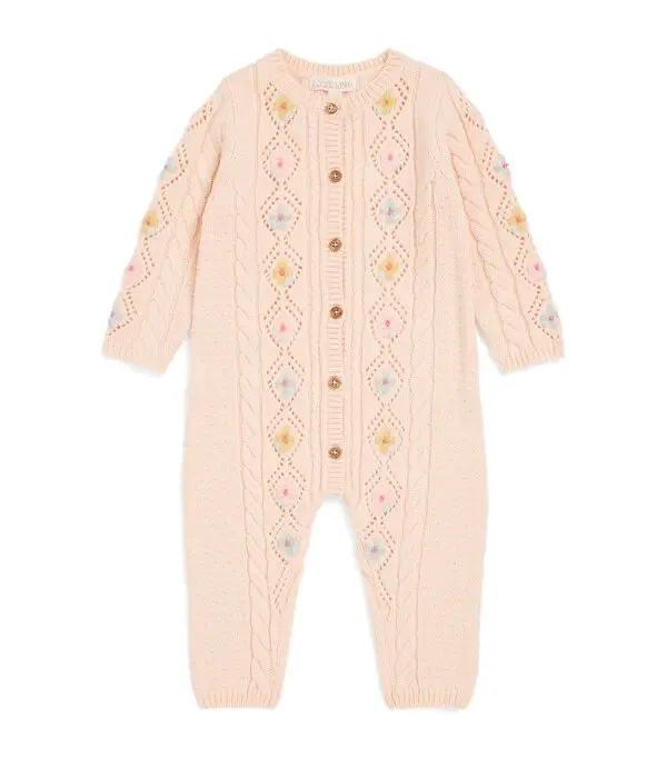 LOUISE MISHA Knitted Floral Playsuit - Pink