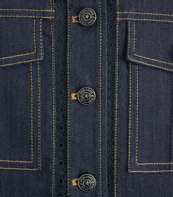Cinq À Sept Sylvia Lace-trimmed Denim Jacket