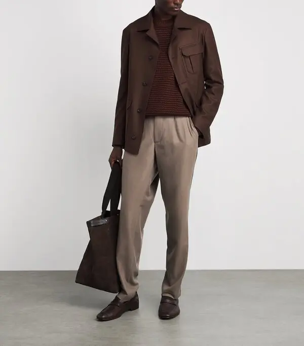 Corneliani Virgin Wool-cashmere Stripe Sweater
